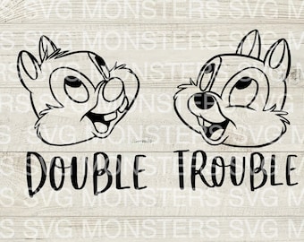 SVG DXF PNG Eps Pdf Double Trouble - Etsy