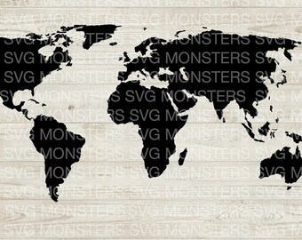 World Map Svg Cut File - Etsy