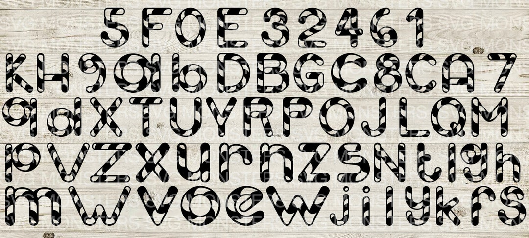 Candy Cane Font SVG Bundle - Etsy