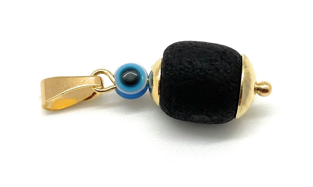 Genuine Azabache Charm, Blue Evil Eye Pendant for Powerful Protection ...