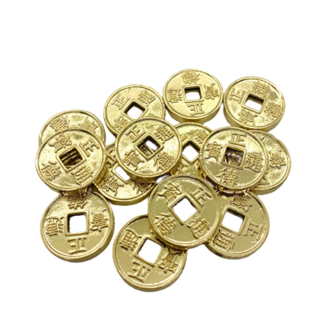 18K Gold Plated Chinese Coin, Protection and Wealth Jewelry, Good ...