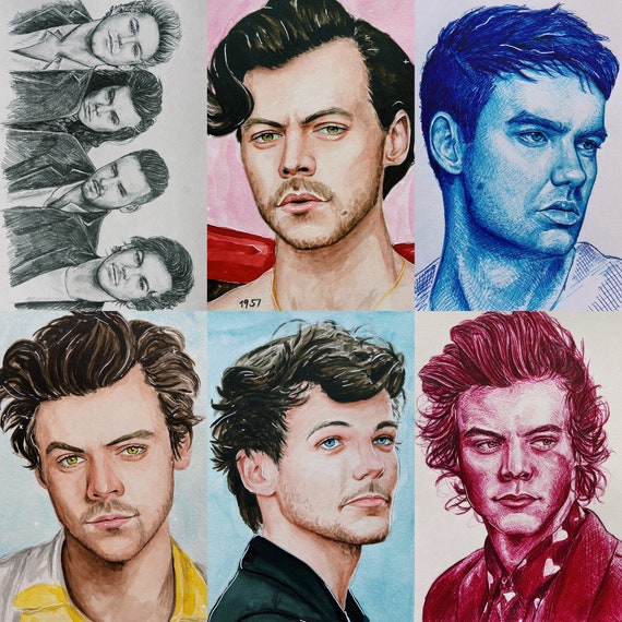 One Direction Drawings Collage