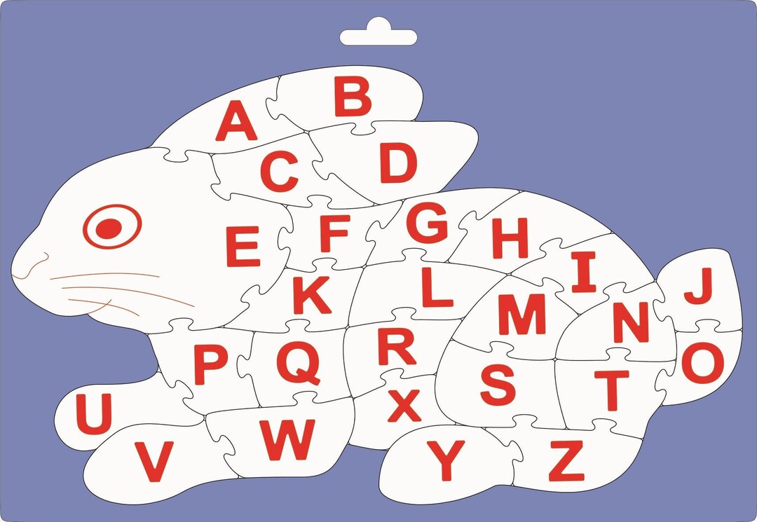 The Rabbit Alphabet Puzzle Laser Cut File - Etsy