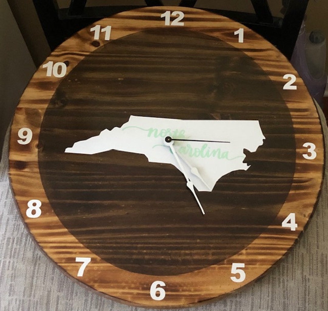 15" Custom Wood State Clock - Etsy