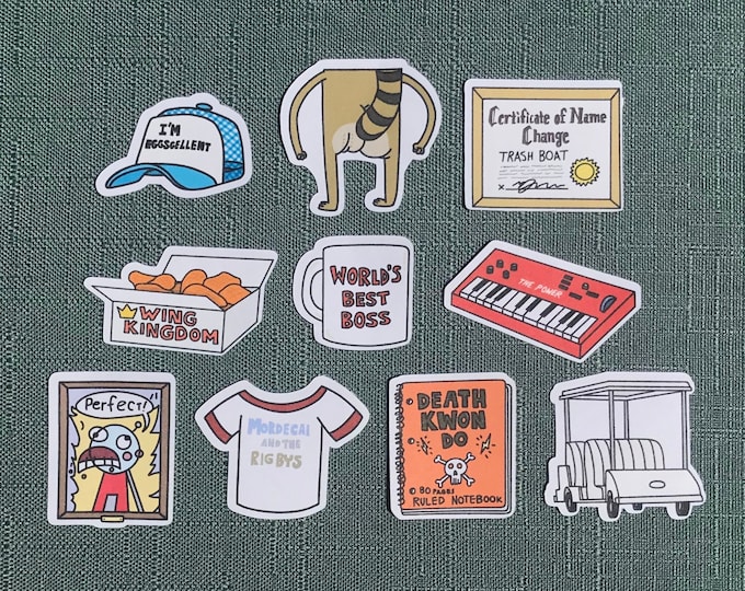 Regular Show Stuff Stickers | 10 Pack | Stinkostudio - Etsy