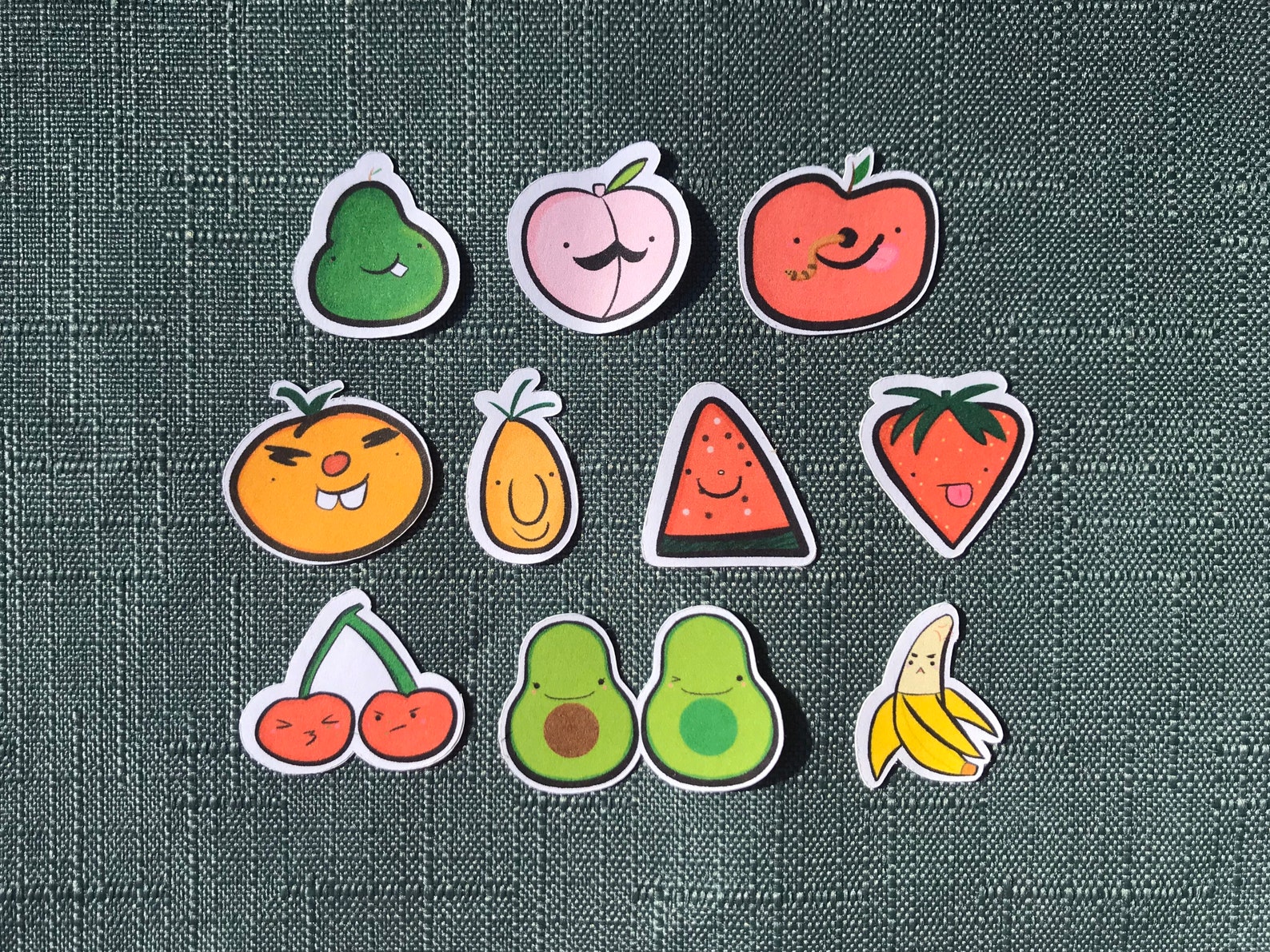 Cute Fruit Stickers 10 Pack Stinkostudio | Etsy