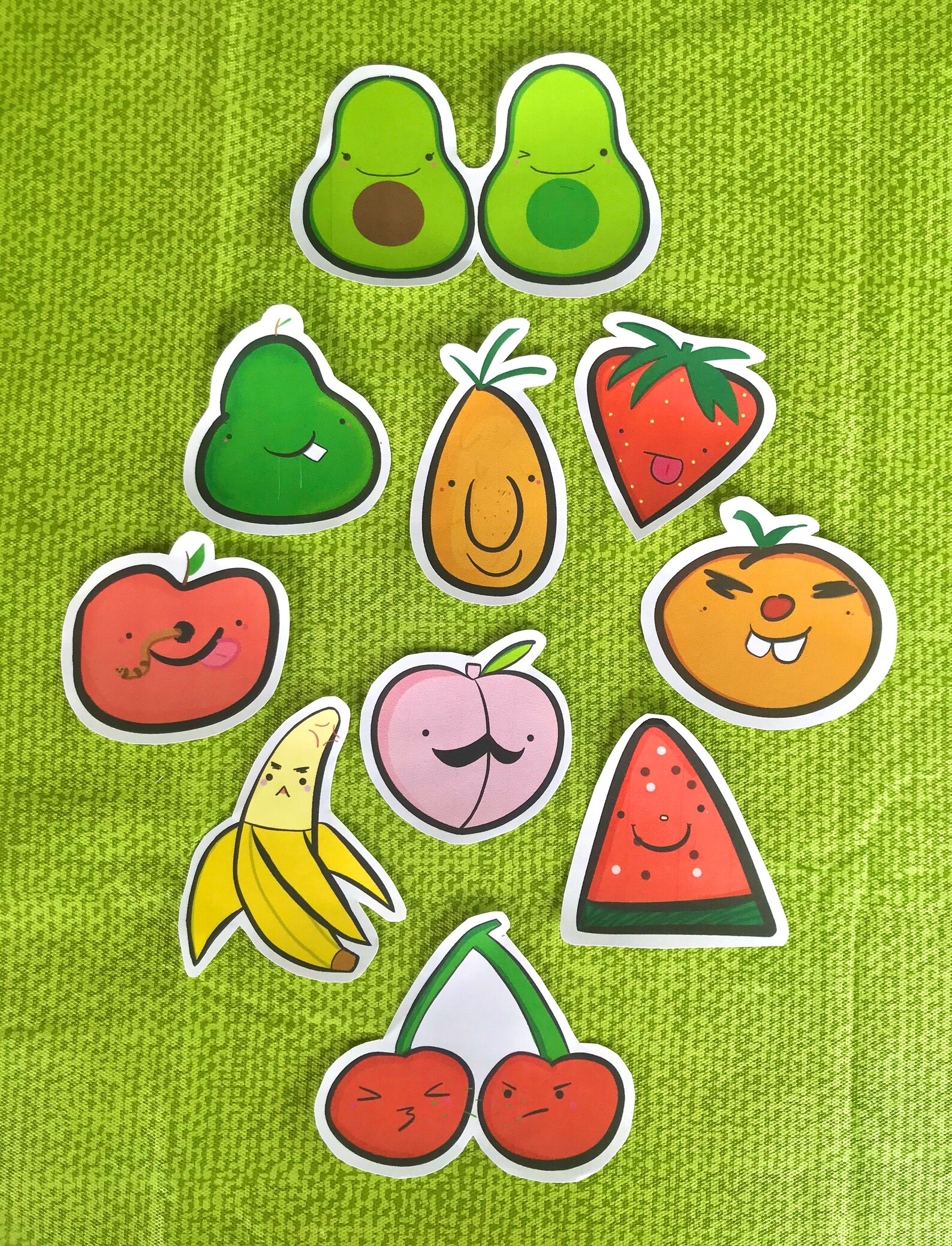 Cute Fruit Stickers 10 Pack StinkoStudio | Etsy