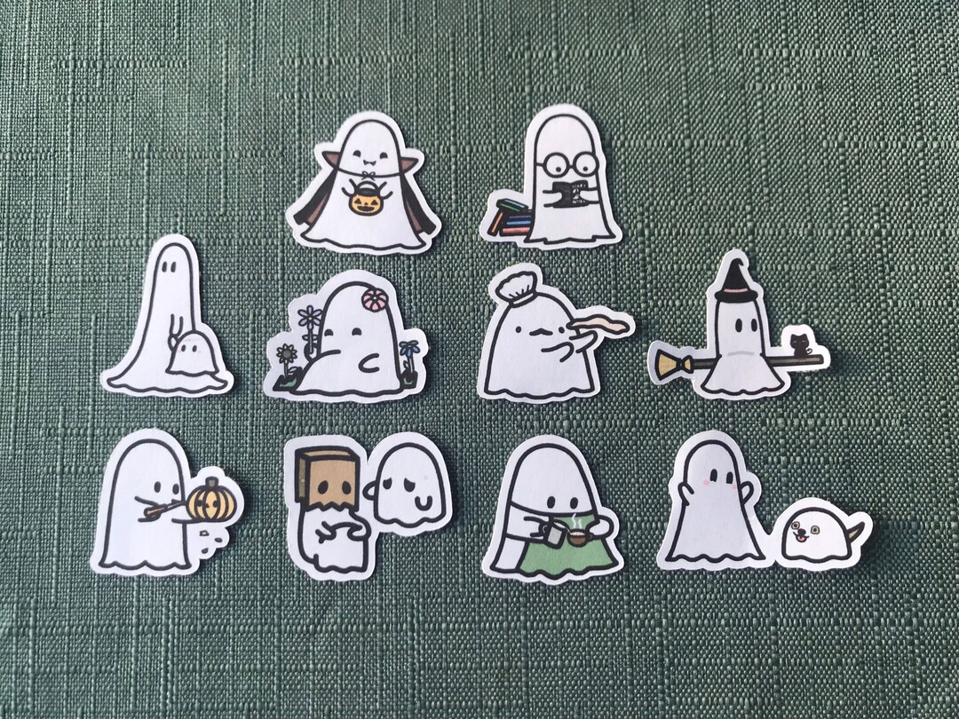 Cute Ghost Stickers 10 Pack Stinkostudio - Etsy