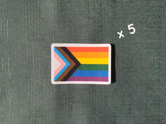 Progress Pride Flag Stickers 5 Pack Stinkostudio | Etsy