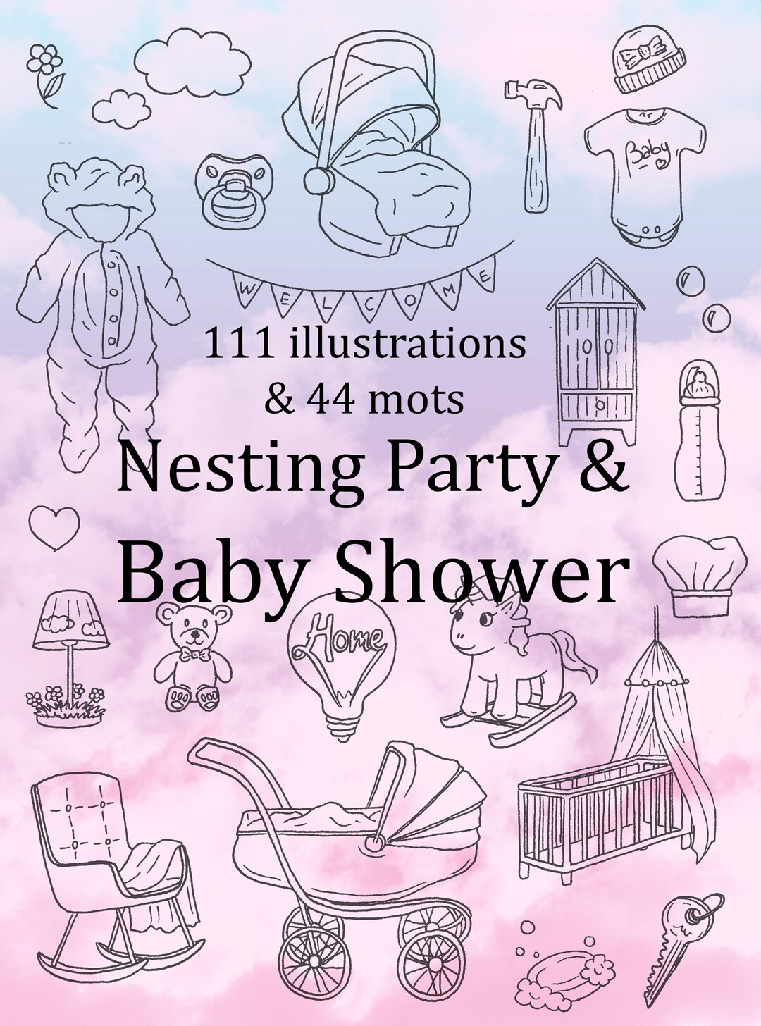 Illustration Template Kit for Baby Shower & Nesting Party - Etsy