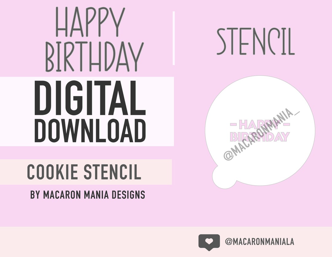 Bold Happy Birthday - Macaron Stencil - Digital Download - SVG - Print ...