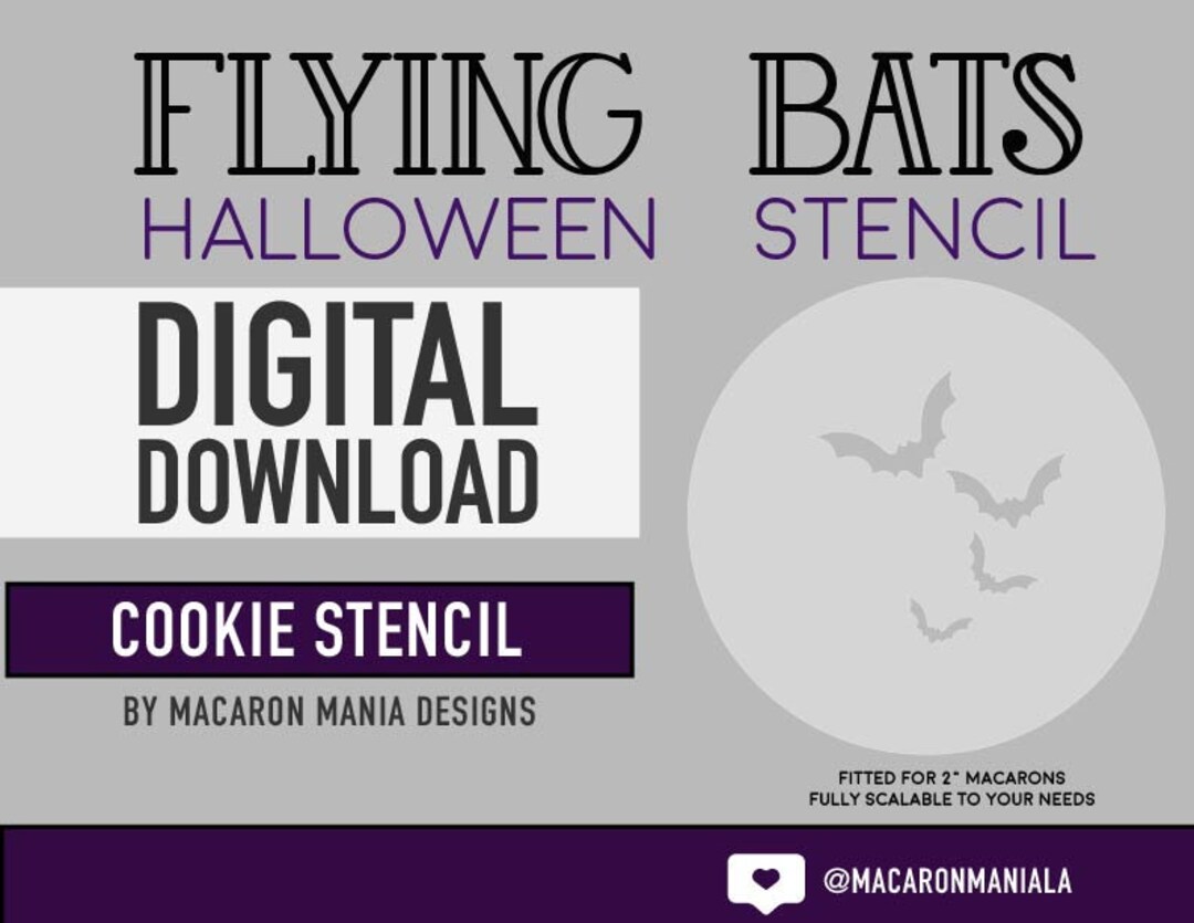 Bats Macaron Stencil - Digital Download - SVG - Print Your Own- Cricut ...
