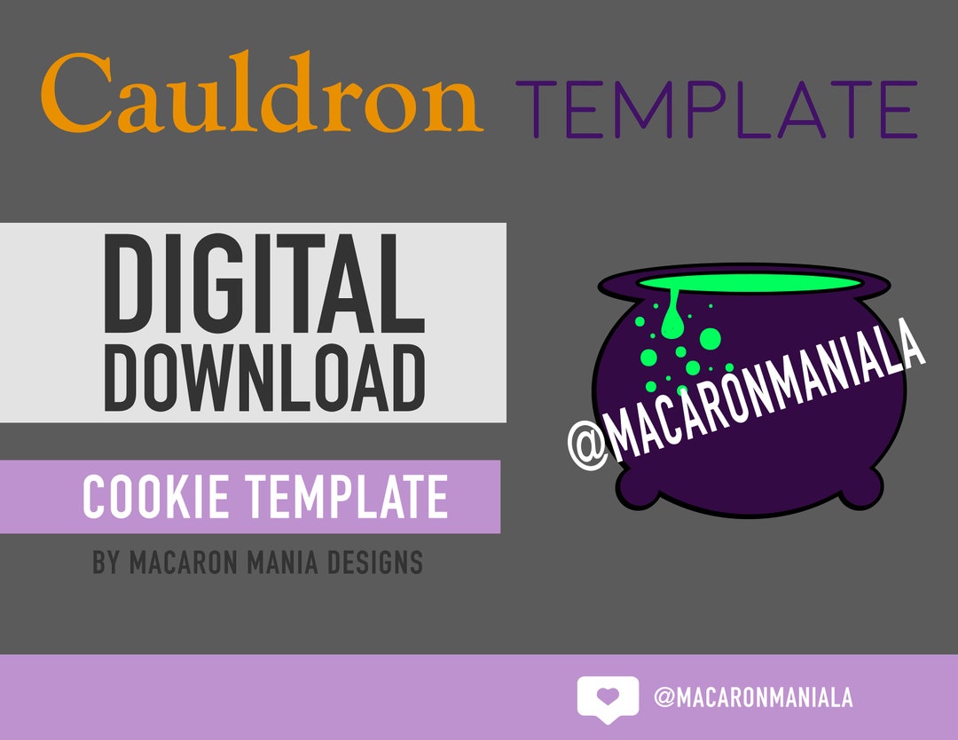 Cauldron Macaron Template - Digital Download PDF - SVG - Print Your Own ...