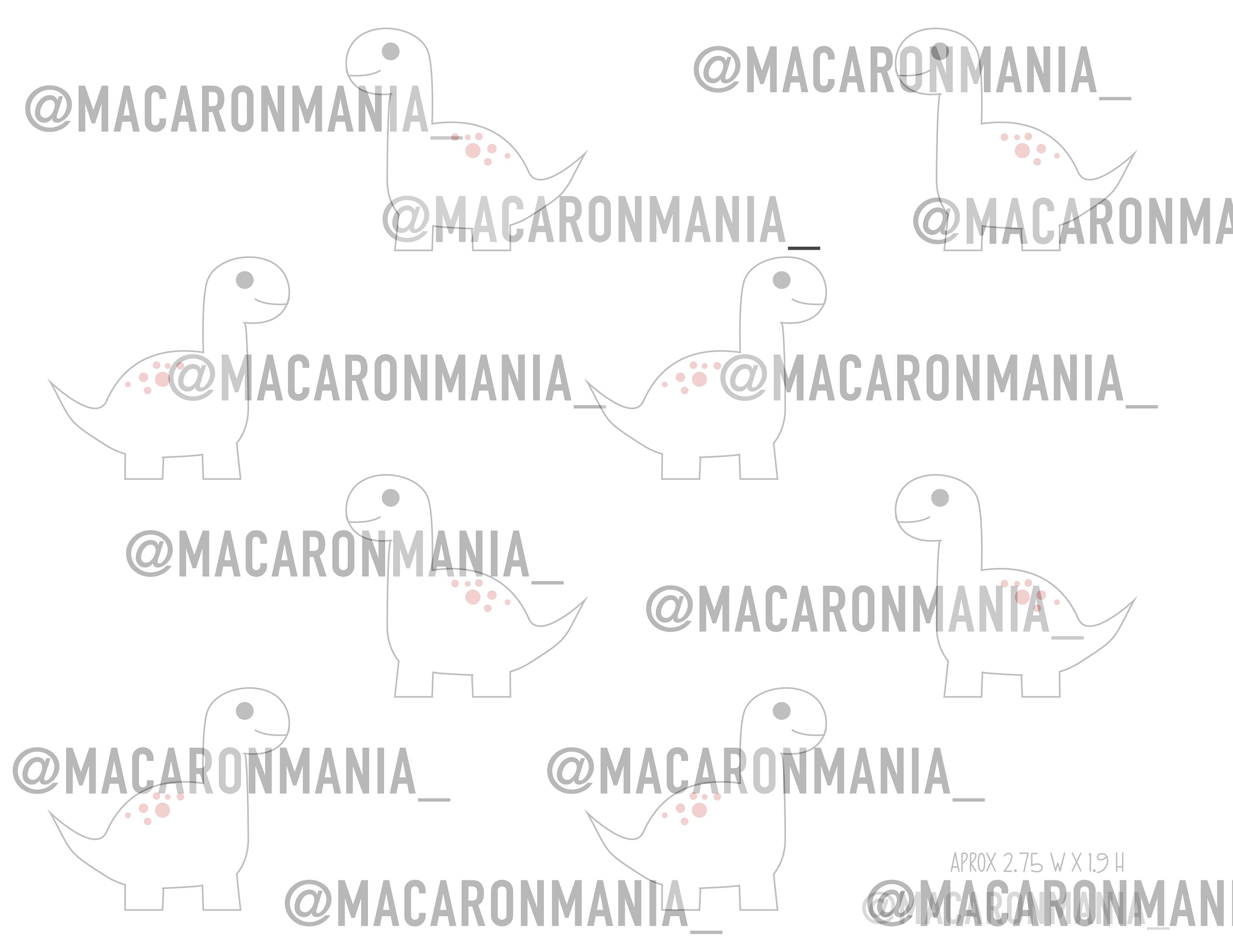 Dinosaur - Bronotsaurus - Macaron Template - Digital Download PDF - SVG ...