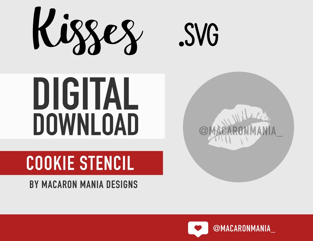 Kisses Lips Stencil -SVG - Digital Download PDF - Print Your Own - Etsy