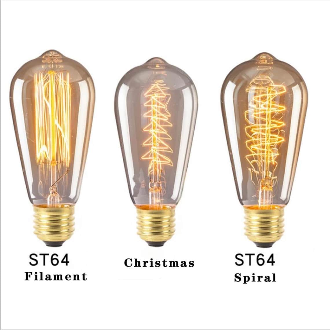 Retro Edison ST64 Bulb Incandescent Tungsten Filament Vintage Ampule ...