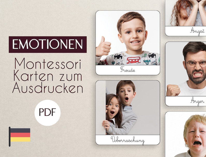 PDF Emotionen Montessori Nomenklaturkarten Zum Ausdrucken ...