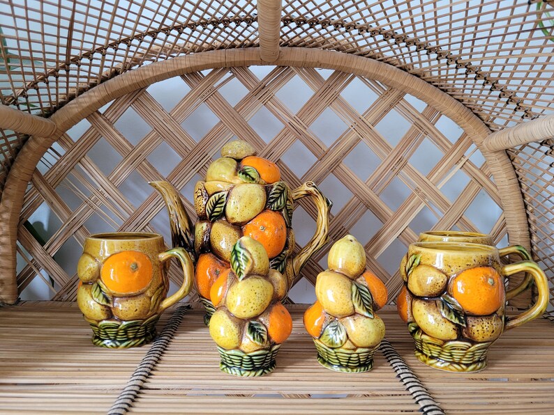 Vintage Inarco Fruit Tea Set - Etsy