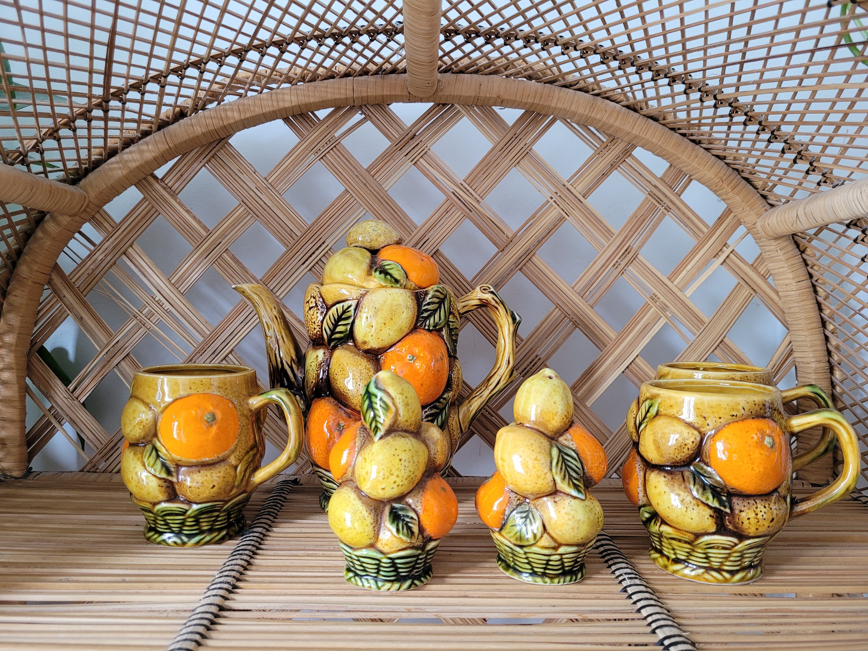 Vintage Inarco Fruit Tea Set - Etsy