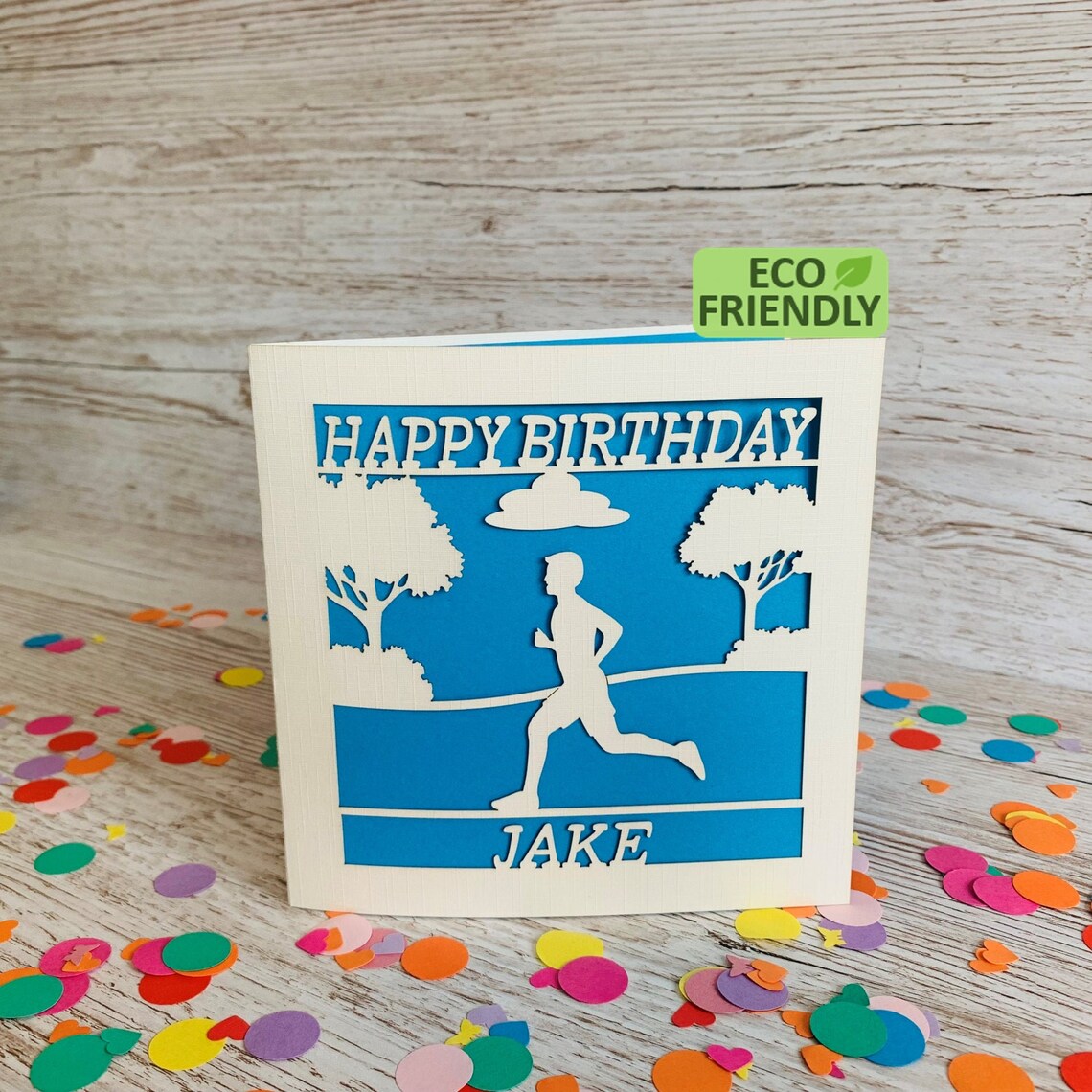 Running Birthday Card Run Birthday Card Personalised Running | Etsy