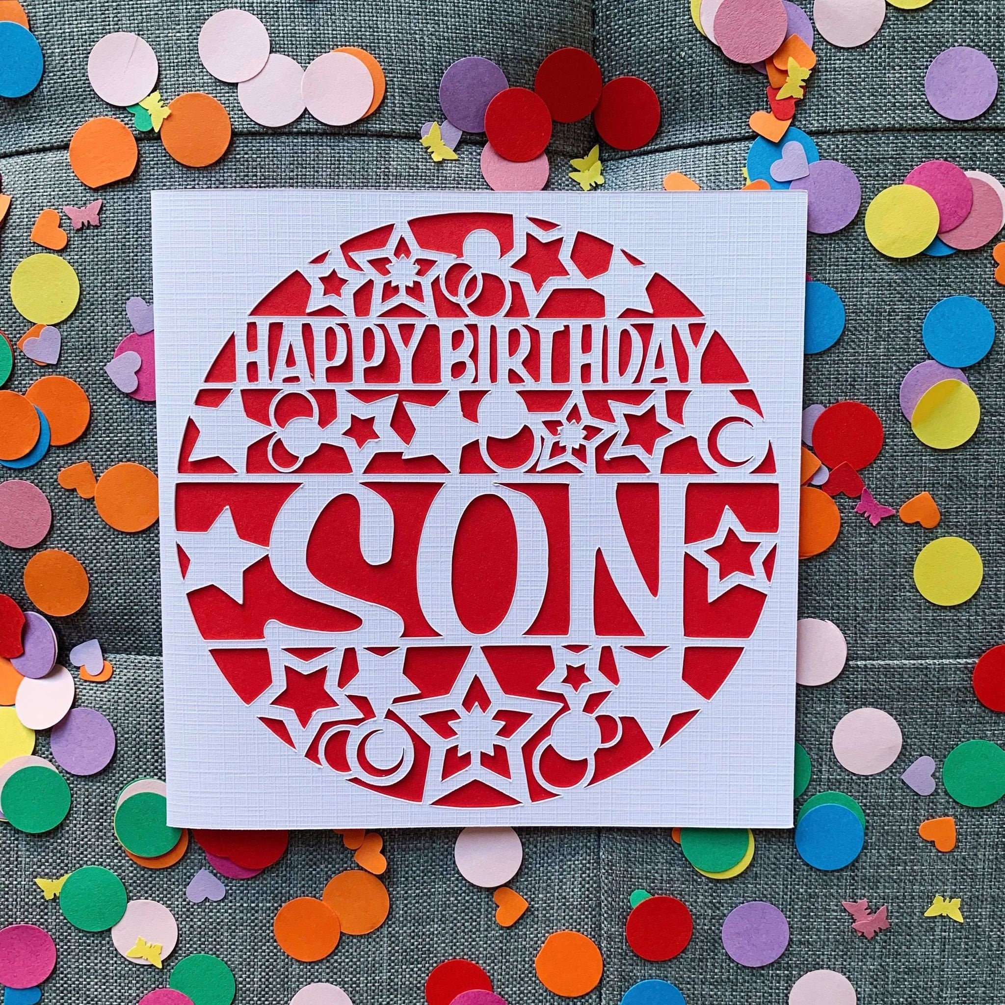 Son Birthday Card Personalised Son Birthday Card Handmade Etsy