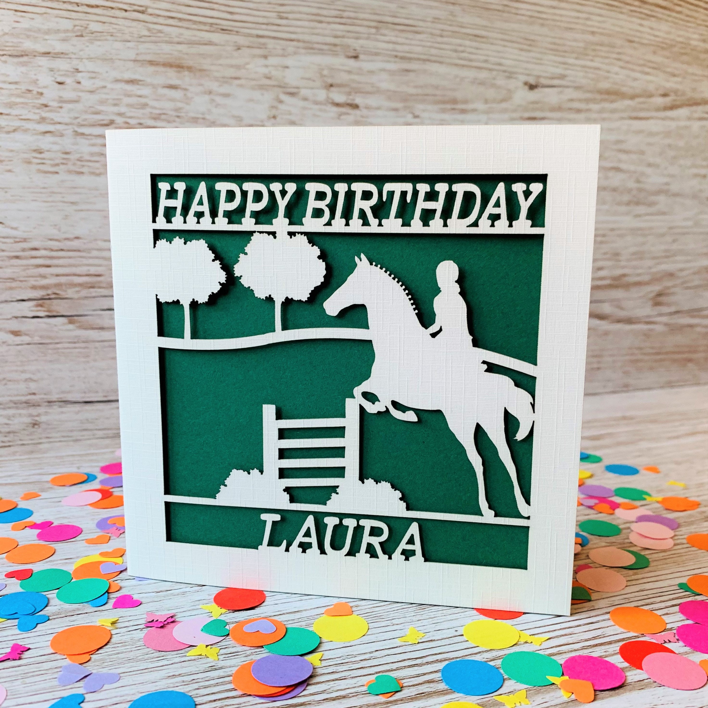 Show Jumping Birthday Card Personalised Show Jumping Birthday - Etsy UK