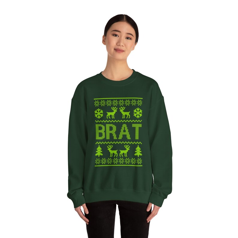 Ugly Christmas Sweatshirt Brat Christmas Sweater Couples Demure Couples ...
