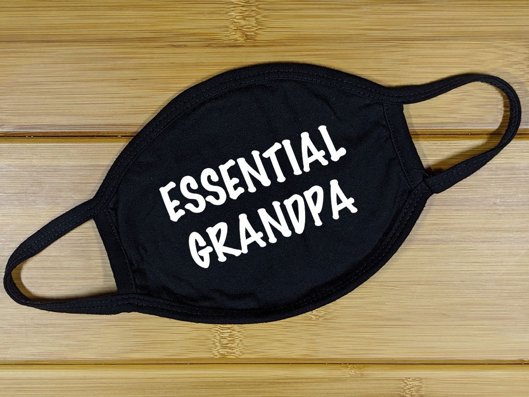 Essential Grandpa Face Mask – Funny Grandpa Gift – Reusable Cotton Mask ...