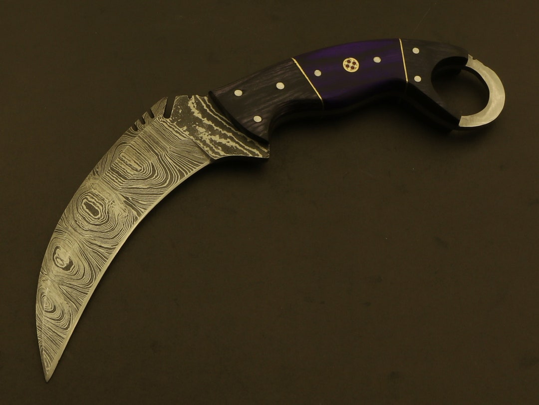 Beautiful Handmade Hunting Karambit Knife Handle is Made of Sheet ...