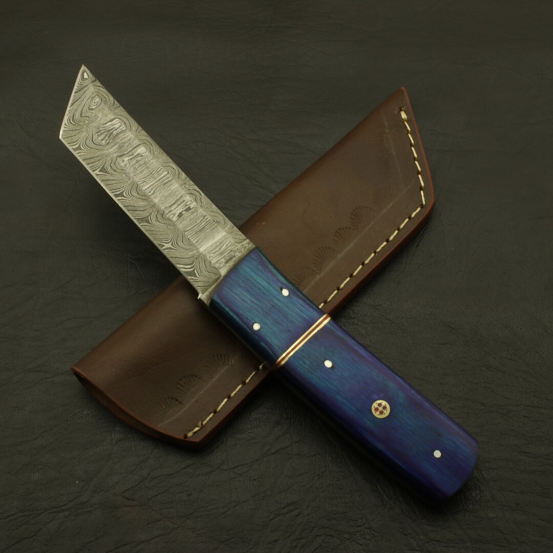 Damascus Tanto Knife Handmade Damascus Steel Hunting Knife Full Tang ...