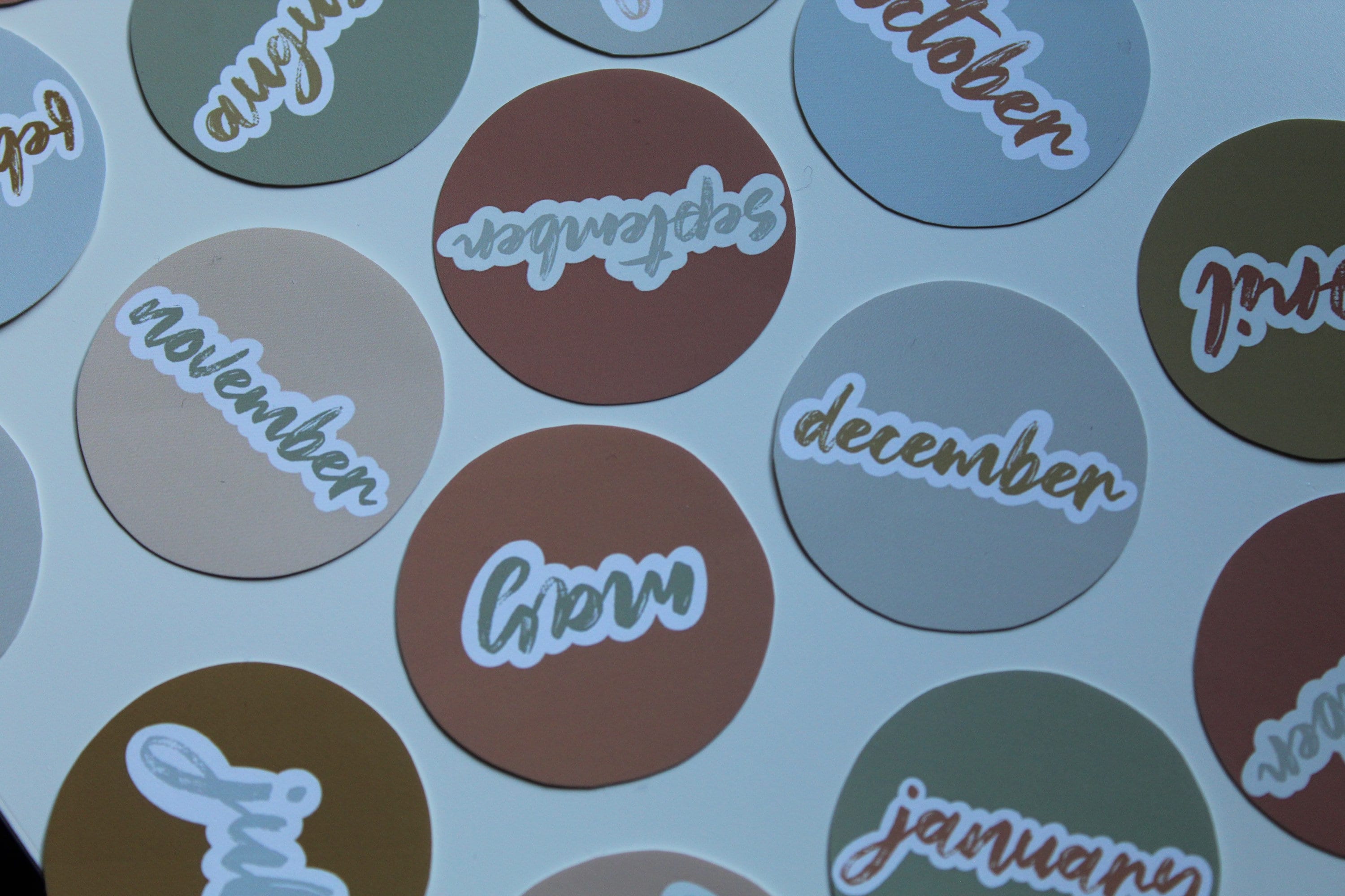 Months Of The Year Sticker Pack Scrapbooking Bullet | Etsy