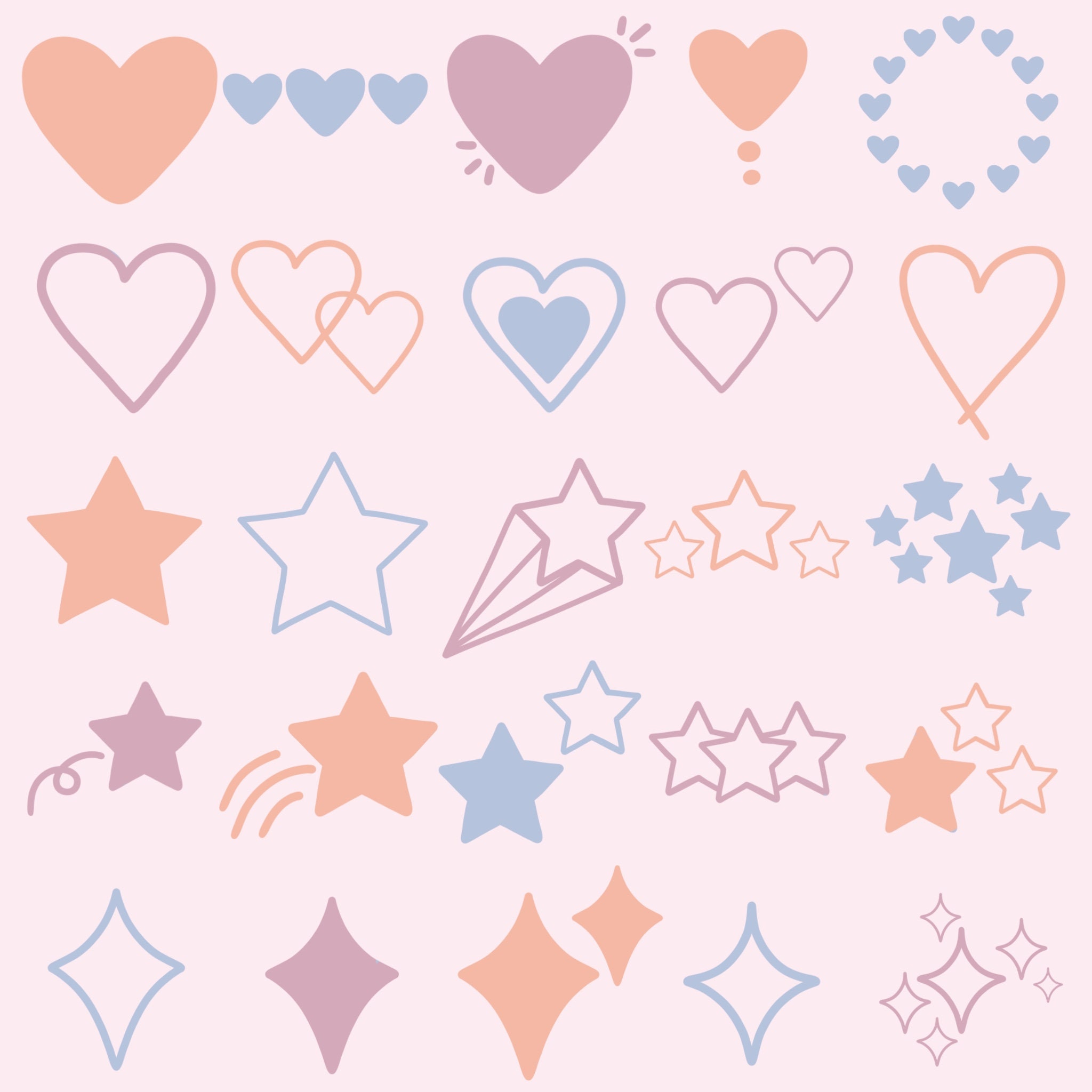 Cute Doodles Procreate Stamp Brush Set Digital Download - Etsy