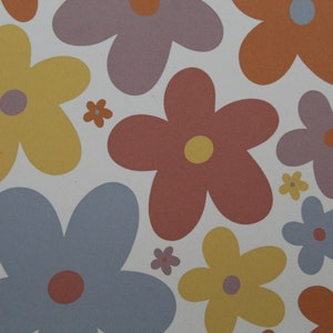 Colourful Retro Flower Print Groovy Floral Print | Etsy