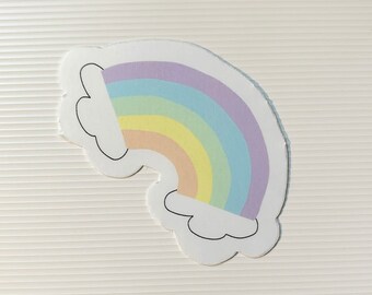 Pastel Rainbow Sticker Waterproof Sticker Rainbow Stickers - Etsy