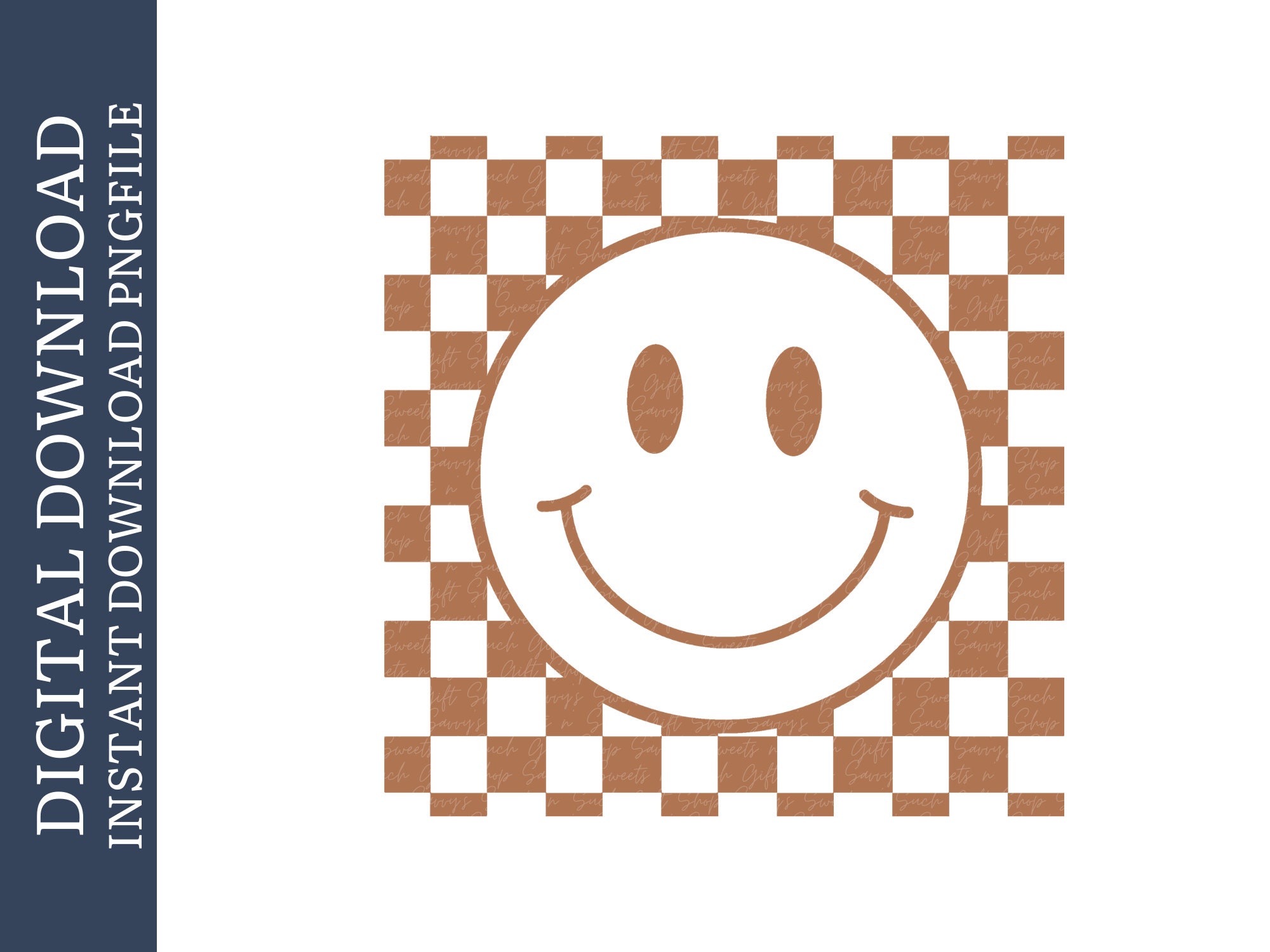 Smiley Face Checkered Aesthetic Design Cut File PNG - Etsy