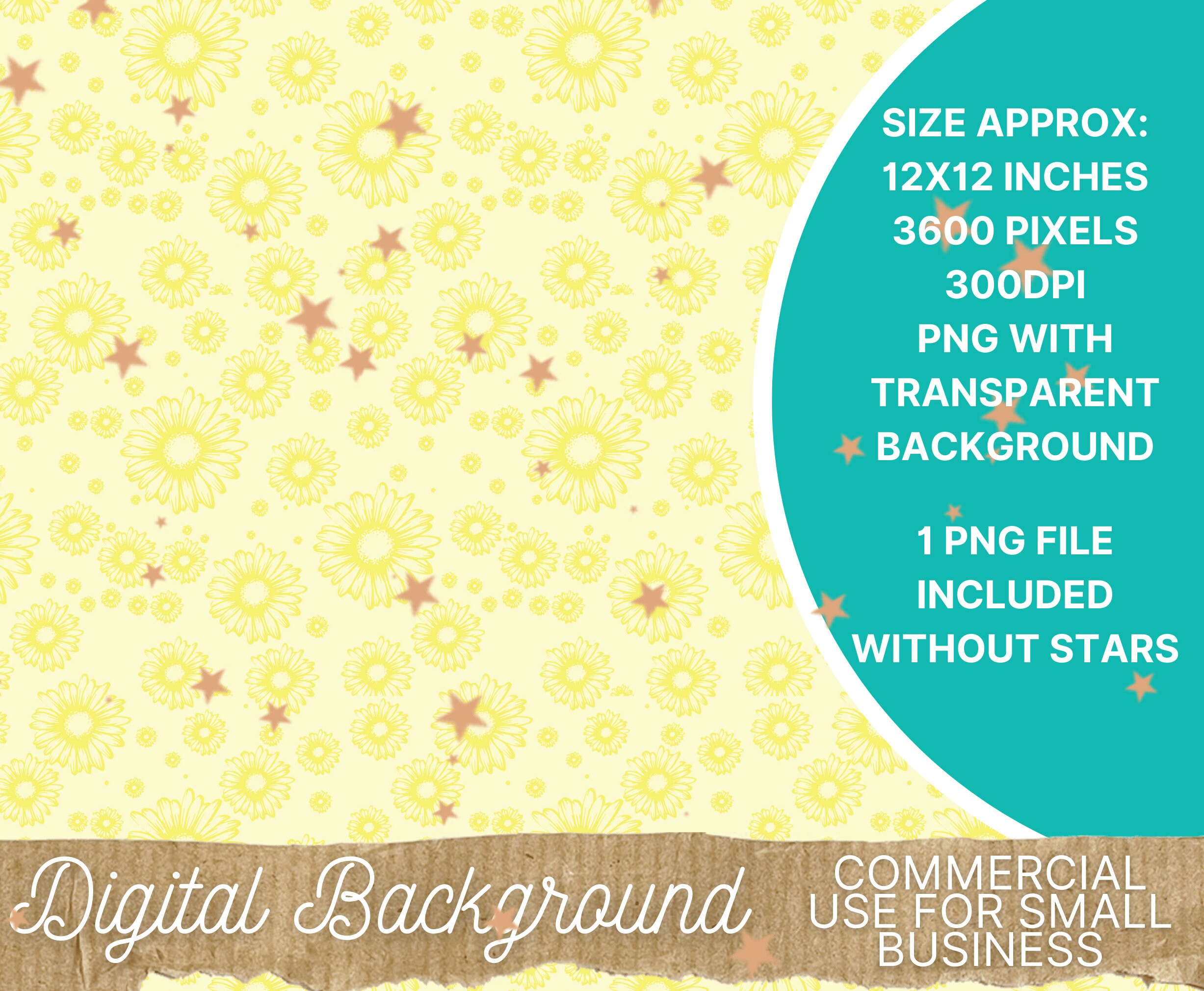 Yellow Daisy Seamless Print Clipart, Png, Image Download, Digital ...