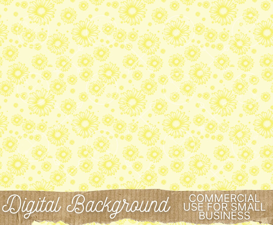 Yellow Daisy Seamless Print Clipart, Png, Image Download, Digital ...