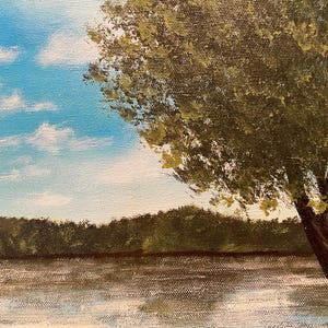 Summer Day by the Lake Original Acrylic Painting - Nature Art - Lake ...