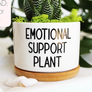 Emotional Support Plant | Funny Planter | Plant Puns | Funny Planters ...