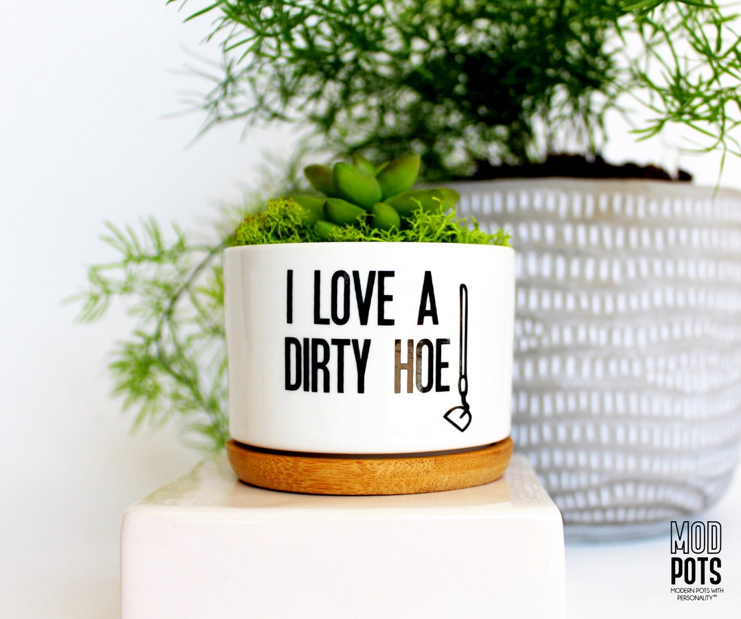 I Love a Dirty Hoe Funny Planter Dirty Hoe Plant Pun Pun - Etsy