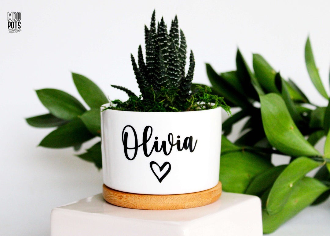 Name With Heart | Custom Plant Pot | Personalized Pot | Personalized ...