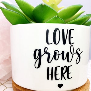 Love grows here succulent planter gift for couple | Etsy