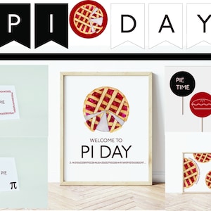 Pi Day Party Printable Bundle - INSTANT DOWNLOAD - Non-editable Text ...