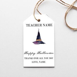 Halloween Teacher Gift Tag - INSTANT DOWNLOAD - Personalize, Happy ...