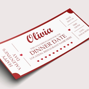 Valentine's Dinner Date Coupon - INSTANT DOWNLOAD - EDITABLE Text ...