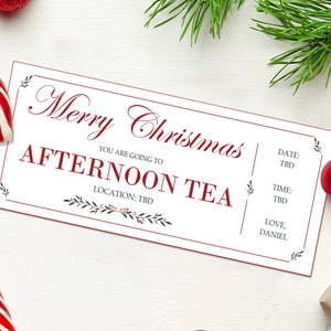 Christmas Afternoon Tea Voucher - INSTANT DOWNLOAD - EDITABLE Text ...