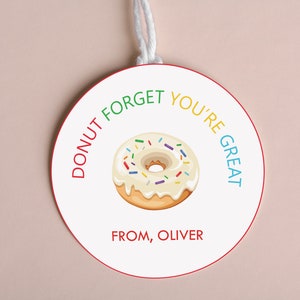 Donut Tag Printable - INSTANT DOWNLOAD - EDITABLE Text - Printable ...