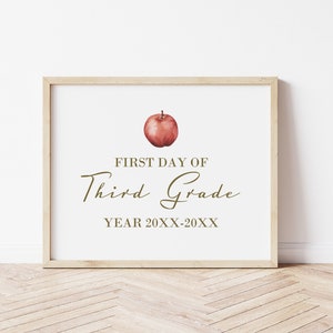 Editable First Day of Third Grade Sign Printable - INSTANT DOWNLOAD ...