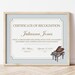 Editable Piano Recital Certificate 8.5x11" - INSTANT DOWNLOAD - Piano ...