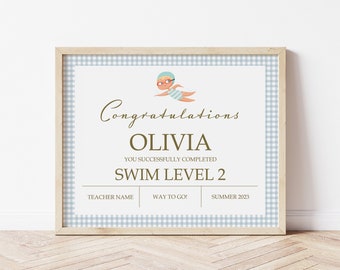 Editable Swimming Certificate, Swim Lesson Certificate, Swimming ...